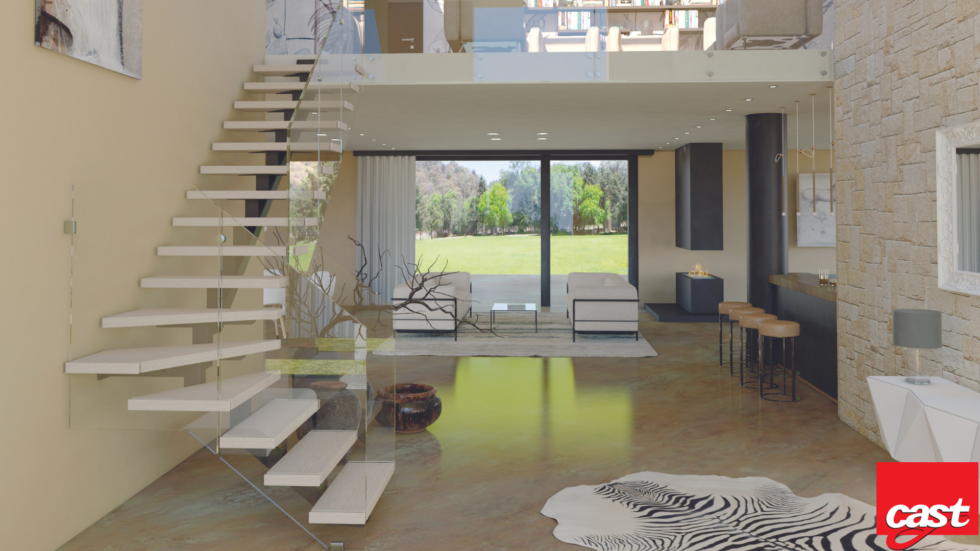 Simply Infinity | Single beam open staircase - Cast Stairs