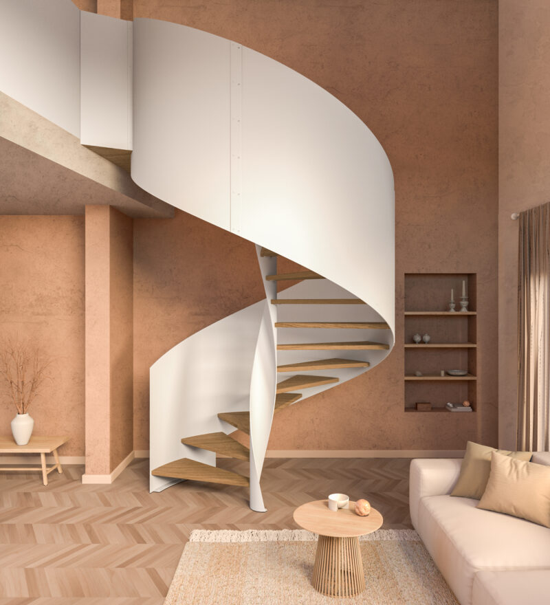 Twisted pole staircase model WAVE LONG