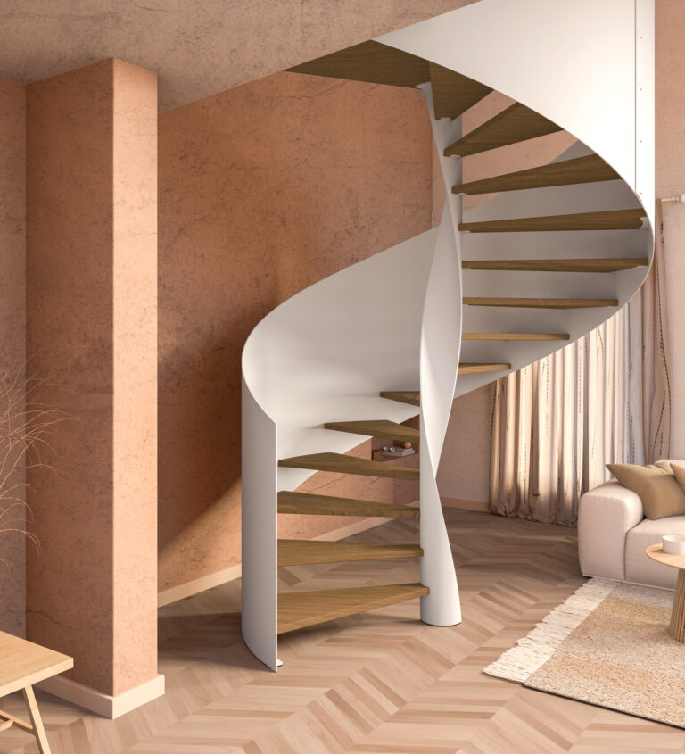 Twisted pole staircase model WAVE LONG